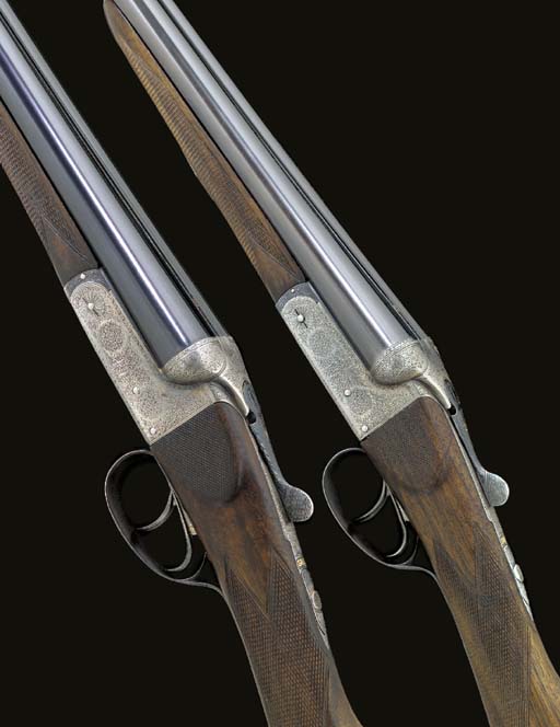 A PAIR OF 20-BORE BOXLOCK EJECTOR GUNS BY C. LANCASTER, NO. 14611/2