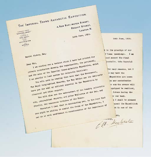 SIR ERNEST HENRY SHACKLETON (1874-1922)