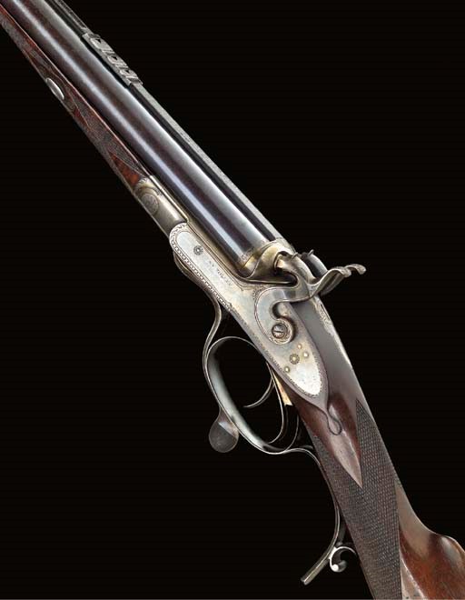 A FINE .450 (3½IN. BLACK POWDER EXPRESS) DOUBLE-BARRELLED SIDELOCK ...