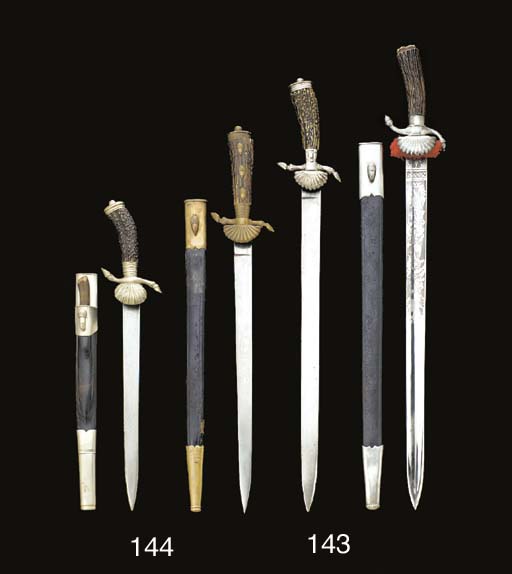 TWO HUNTING SWORDS Comprizing :- A LATE NINETEENTH-CENTURY GERMAN ...