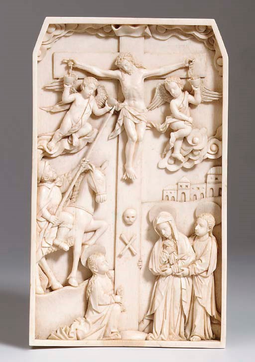 A CARVED IVORY RELIEF DEPICTING THE CRUCIFIXION , CHINESE-JESUIT, EARLY 18TH CENTURY | Christie's