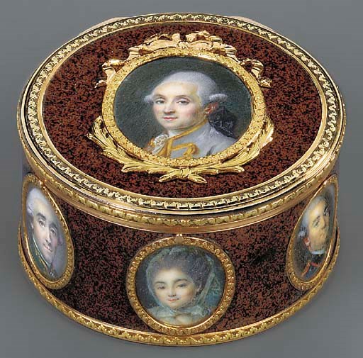 A LOUIS XVI LACQUER AND TWO-COLOUR GOLD BOÎTE-À-MINIATURES, BY CHARLES ...