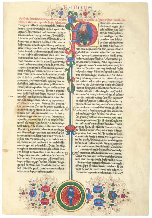 BIBLIA LATINA. Mainz: Johann Fust and Peter Schoeffer, 14th August 1462. | Christie's