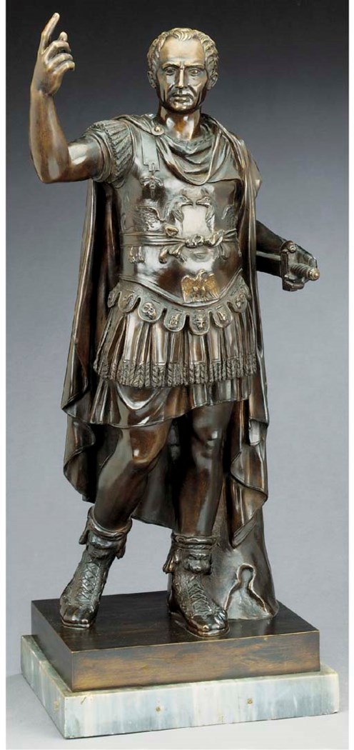 An Italian bronze figure of Julius Caesar, late 19th or early 20th century, ART LAGANA FOUNDRY ...