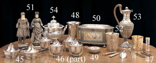 A PAIR OF GERMAN SILVER AND COMPOSITION FIGURES , MARK OF NERESHEIMER ...