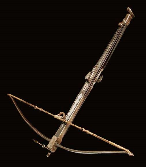 AN ENGLISH BULLET CROSSBOW , BY JONATHON JOHNSON, WIGAN, CIRCA 1750 ...