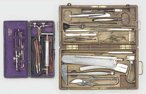 An early 19th-Century cased set of military post-mortem instruments,