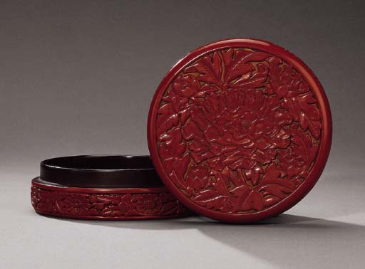 A VERY RARE CARVED CINNABAR LACQUER DISH | Christie's