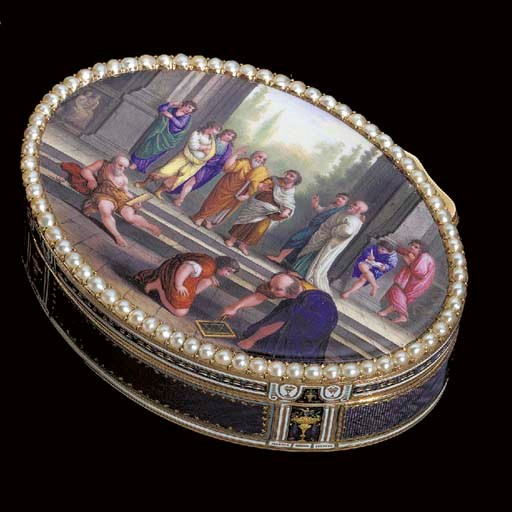 A SWISS GOLD AND ENAMEL SNUFF BOX , MARK OF JEAN GEORGES RÉMOND & CIE ...