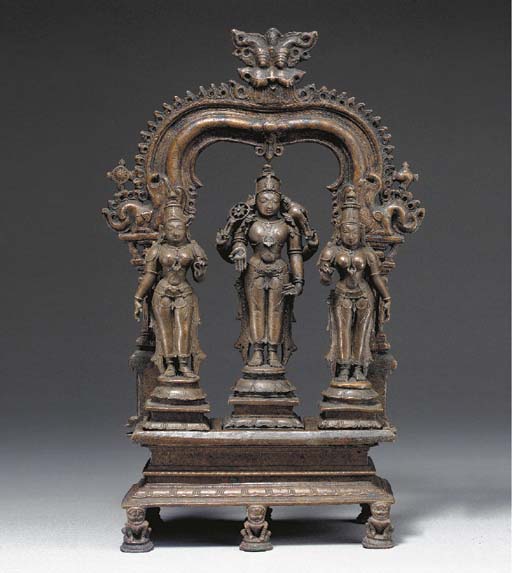 A Large Bronze Figure of Buddha , THAILAND, U THONG A STYLE, 14TH ...