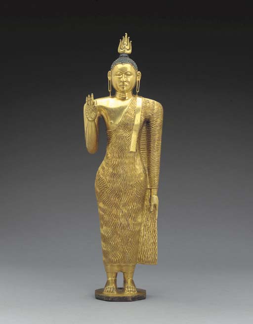 A Large Bronze Figure of Buddha , THAILAND, U THONG A STYLE, 14TH ...