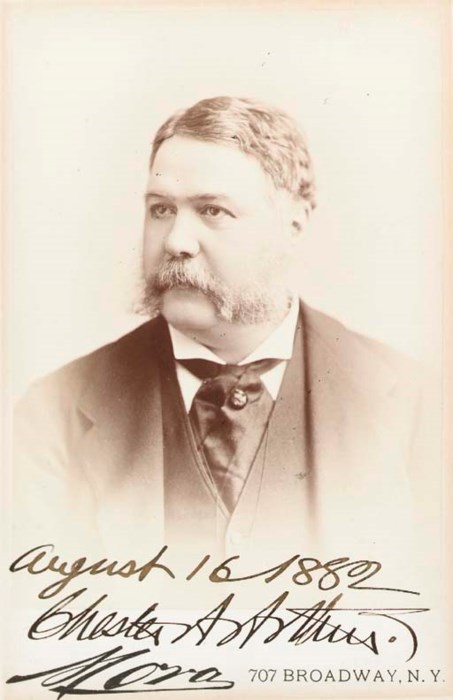 ARTHUR, Chester A. (1881-1885), President. Cabinet portrait photograph ...