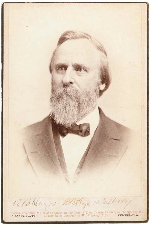 HAYES, Rutherford B. (1822-1893), President. Cabinet portrait ...