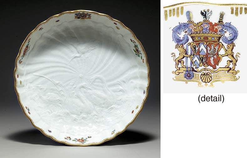 A SEVRES (HARD PASTE) FOND ECAILLE PLATE (ASSIETTE 'UNIE') , IRON-RED ...