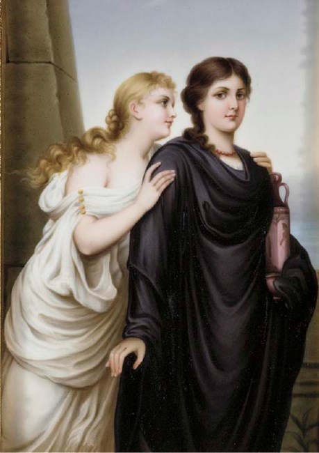 A GERMAN RECTANGULAR PLAQUE OF ANTIGONE AND ISMENE , LATE 19TH/20TH ...