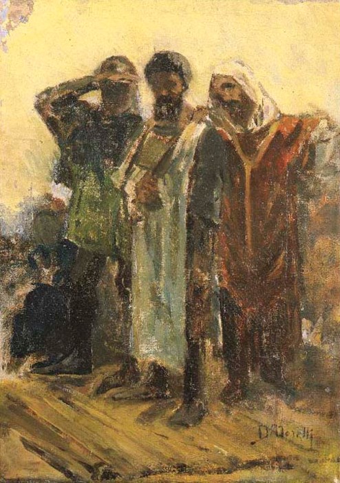 Domenico Morelli (1826-1901) , Studio per i Profughi di Aquileia ...