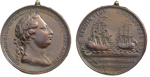 Captain Cook's Second Voyage to the Pacific, 1772, the 'Resolution and ...