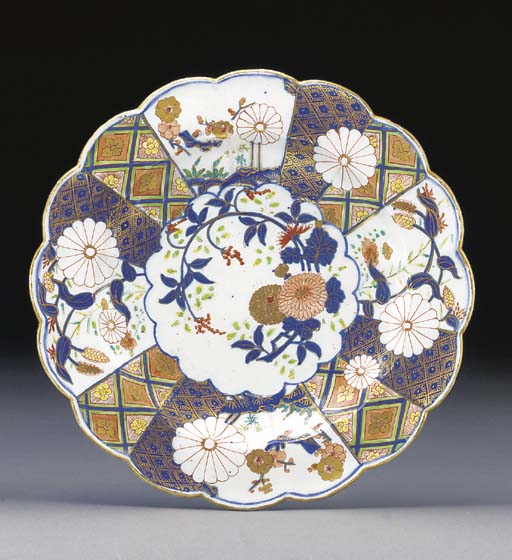 A Chelsea Imari-pattern lobed plate