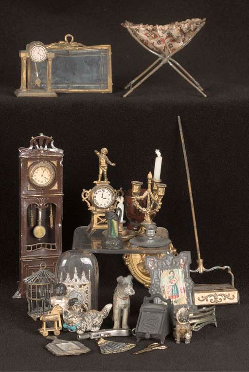Soft and cast metal dolls' house chattels