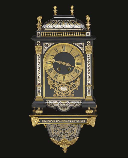 A French Boulle-work, gilt bronze and ebonised wood striking bracket clock