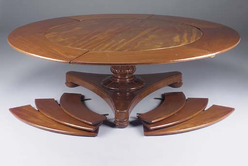 A WILLIAM IV MAHOGANY CONCENTRIC EXTENDING DINING TABLE