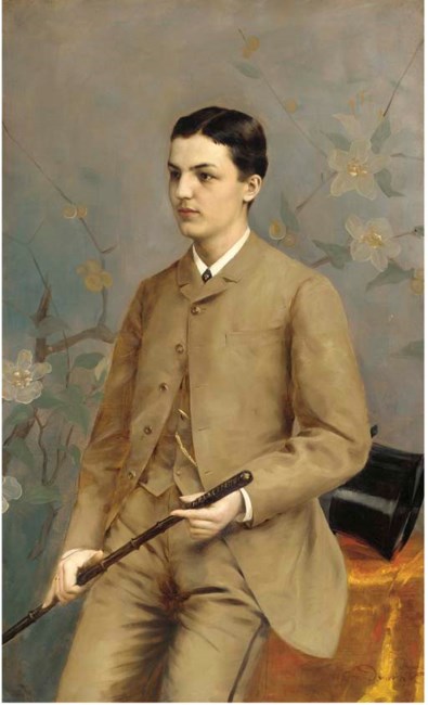 Franz Dvorak (Austrian, 1862-1927) , Portrait of a young Gentleman ...