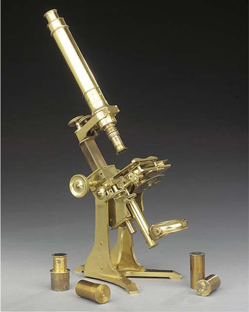 A 19th-Century lacquered-brass Ross No. 1 stand compound monocular ...