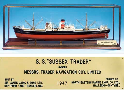 A WELL DETAILED BOARDROOM MODEL OF THE GENERAL CARGO STEAMER S.S ...