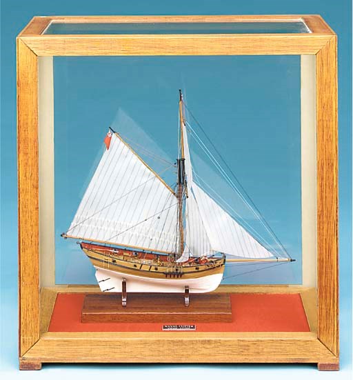 A well-detailed fully-rigged model of a clinker-built Royal Naval ...