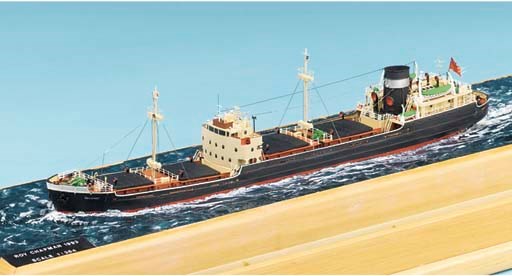 A DETAILED 1:384 SCALE WATERLINE MODEL OF THE STEAM COLLIER ARUNDEL ...