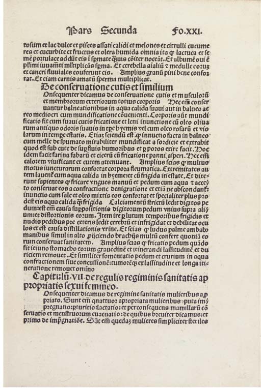 MAGNINUS MEDIOLANENSIS (d.1368). Regimen sanitatis. Basel: Nicolaus ...