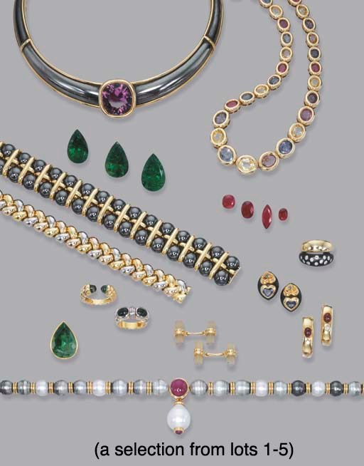 A COLLECTION OF GOLD AND GEM-SET JEWELLERY, BY POIRAY, GOLD MOUNTS AND ...