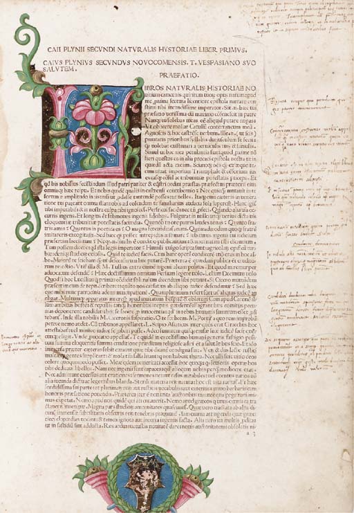 PLINIUS SECUNDUS, Giaus (Pliny the Elder, 23-79 A.D.). Historia ...