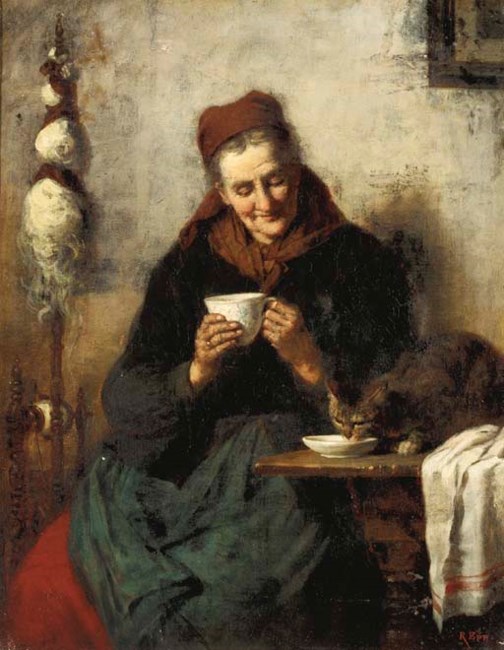 Rudolf Epp (German, 1834-1910) , Breakfast with the Cat | Christie's