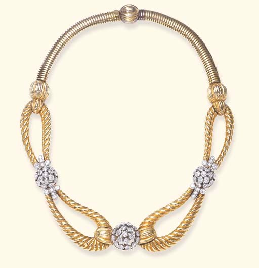 A DIAMOND AND GOLD NECKLACE | Christie's