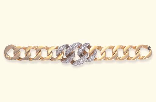 A GOLD AND DIAMOND BRACELET, BY SEAMAN SCHEPPS | Christie's