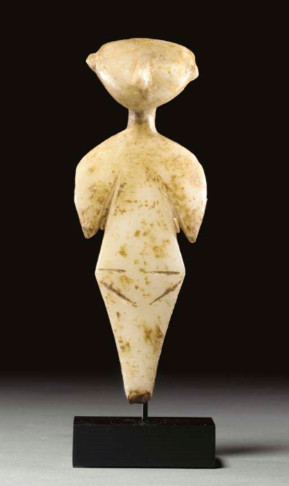 AN ANATOLIAN MARBLE FEMALE IDOL , KILIA TYPE, CIRCA 2700-2100 B.C ...