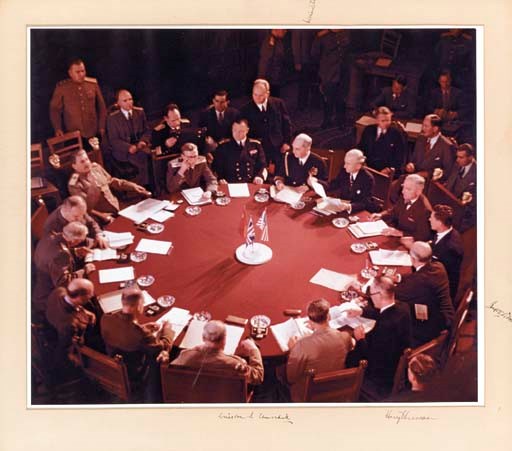 [POTSDAM CONFERENCE, 1945]. Oversized color photograph of the attendees ...