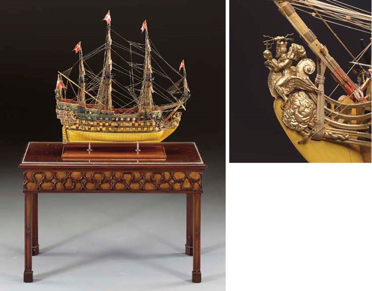 A Model Of The Danish First Rate Ship Fredericus Quartus , PETER NESS ...