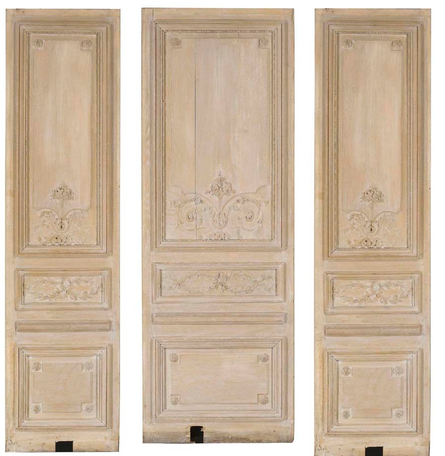 A GROUP OF LOUIS XVI STYLE LIMED OAK ROOM PANELS, , 20TH CENTURY ...