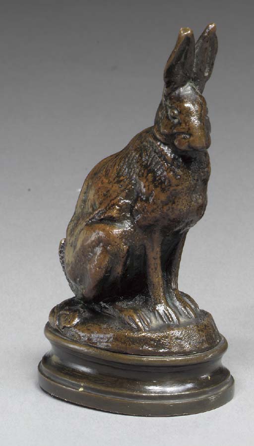 ANTOINE-LOUIS BARYE (FRENCH, 1795-1875) , Lièvre assis (Seated hare ...