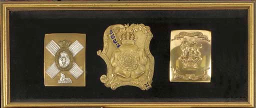 THREE BRITISH OFFICERS' VICTORIAN SHOULDER-BELT PLATES , THE FIRST ...