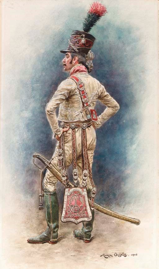 Maurice Henri Orange (French, 1868-1916) , An Officer in 10th Chasseurs ...