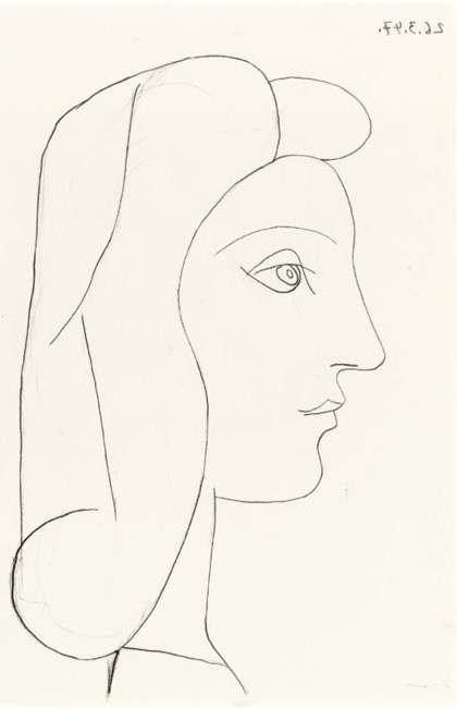 PABLO PICASSO , Profile of a Woman (M. 82; B. 436) | Christie's