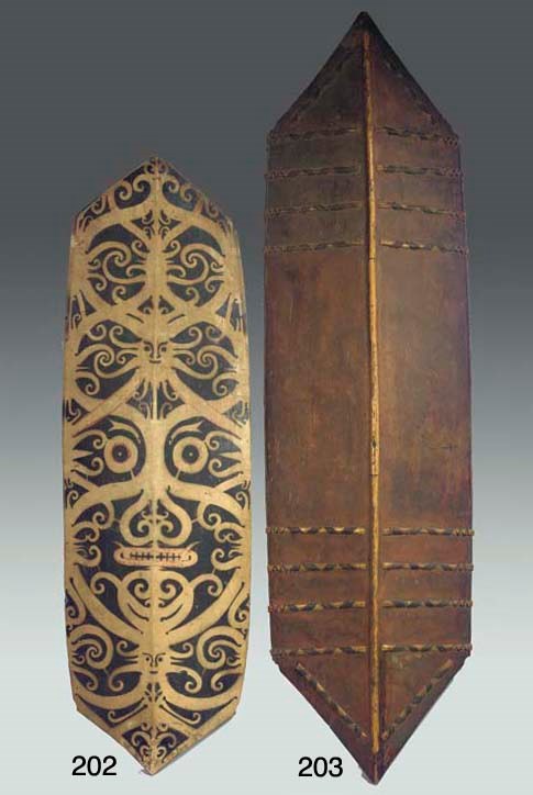 a kalimantan, dayak, wood and rattan shield | Christie's