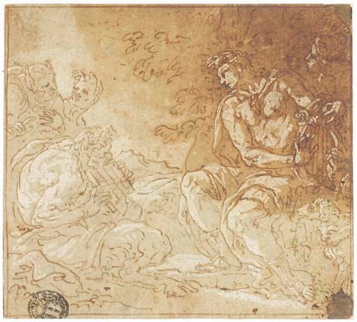 Johann Karl Loth (Munich 1632-1698 Venice) , Apollo and Marsyas ...