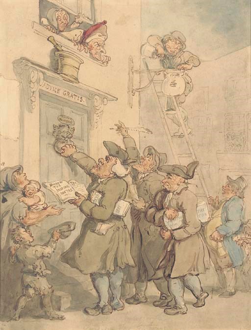 Thomas Rowlandson (1756-1827) , Quarterly Duns of Clamorous Tax ...