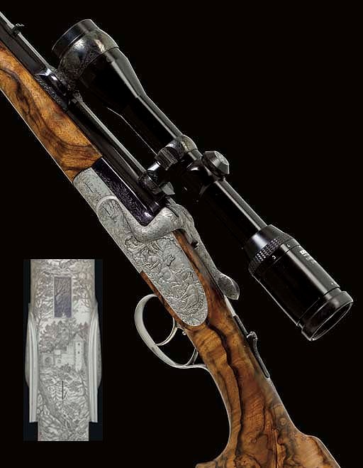 AN EXCEPTIONAL 6X62(R)MM (FRERES) SINGLE-BARRELLED SPORTING RIFLE BY P ...