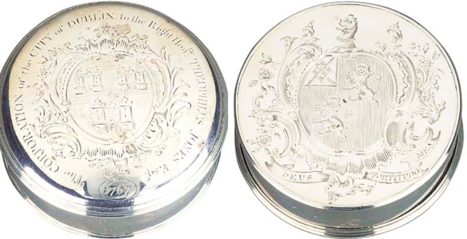 A GEORGE III IRISH SILVER FREEDOM BOX , MARK OF BENJAMIN STOKES, DUBLIN ...