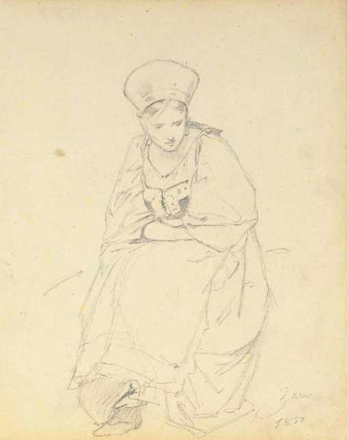Mikhail Aleksandrovich Zichi [Zichy] (1829-1906) , Seven figure studies ...